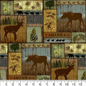 david textiles life in the woods anti-pill premium fleece fabric by the yard, 60 inches