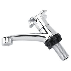 ABS Plastic Single Cold Faucet Water Tap Bathroom Basin Bath Kitchen Sink Accessories(Tail Handle) (Color : Blossom Handle)