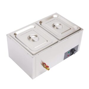 110v 2-pan commercial food warmer,850w electric steam table adjustable temperature,professional stainless steel buffet bain equipment for catering restaurant