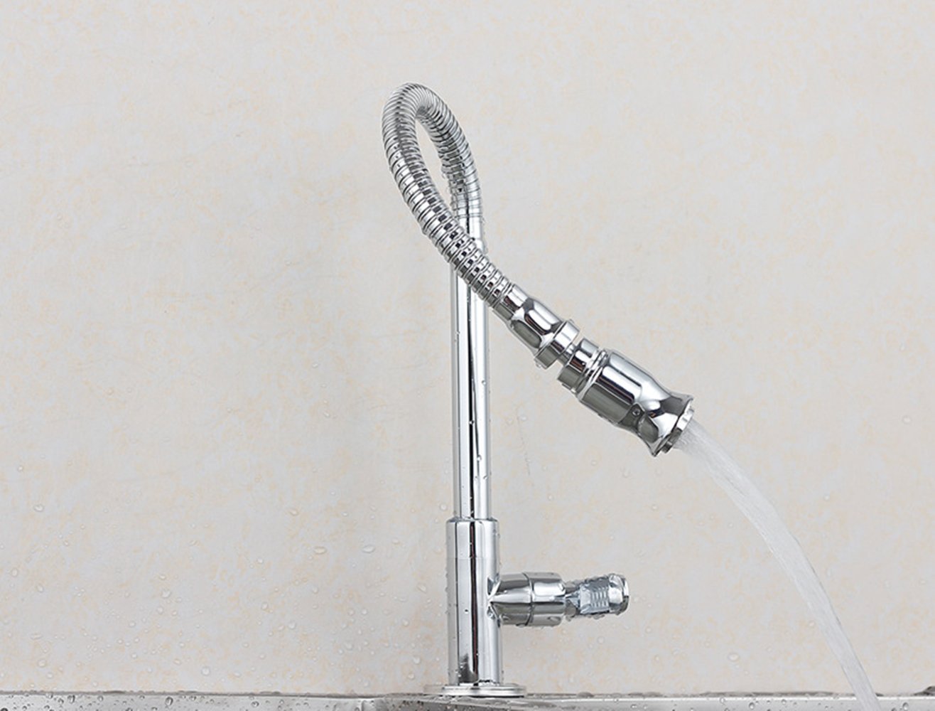 Bathtub Faucet Single Handle Kitchen Sink Faucet Pull Down Arbitrary Rotating Lavatory Cold Water Tap Chrome