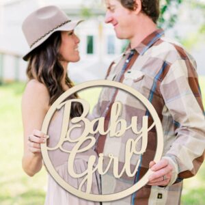 baby girl wood sign baby shower decorations for girl cutout wooden baby announcement sign baby shower photobooth props for gender reveal party supplies