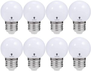 8 pack g14 1w led light bulb - 5000k cool white 10 watt light bulb equivalent e26 base - small led night light bulb for bedroom, ceiling fan, table lamp, kitchen, pendant fixtures low watt light bulbs