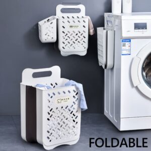 Collapsible Laundry Basket- Large Laundry Basket Hamper with 2 Handles- Space Saving Foldable Storage Container/Organizer (Large)