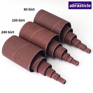 18 Pack Spindle Sander Sleeves, Sanding Sleeves for Oscillating Sander, 80 150 240 Assorted Grit Sandpaper, 4-1/2" Length, 1/2",3/4",1",1-1/2", 2", 3" Diameter