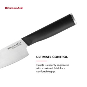 KitchenAid Classic Chef Knife with Custom-Fit Blade Cover, 6-inch, Sharp Kitchen Knife, High-Carbon Japanese Stainless Steel Blade, Black