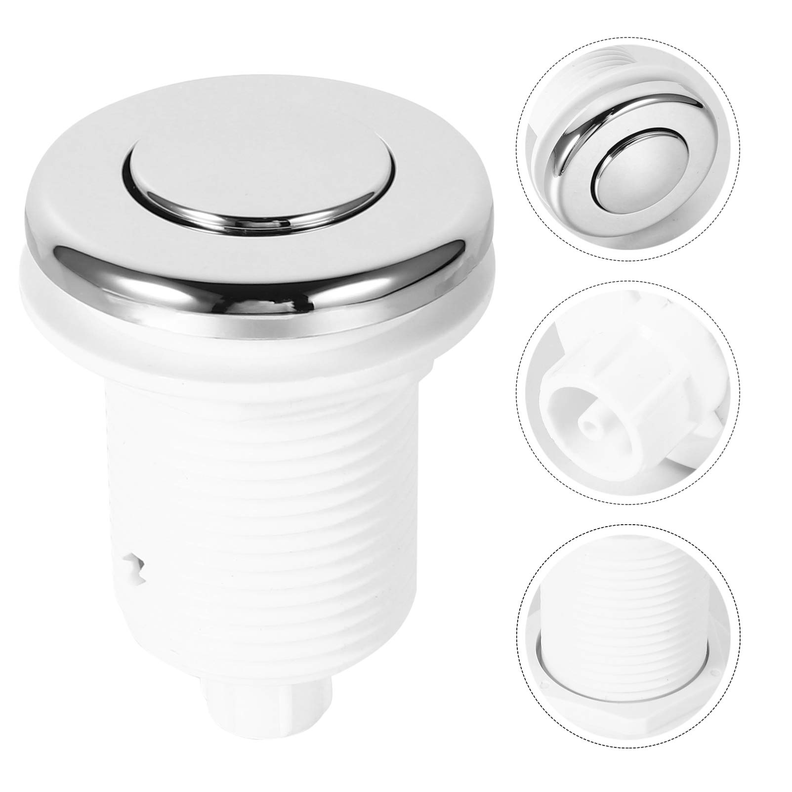 Cabilock 1 Pc Pneumatic Start Button Bath tub air Buttons Multipurpose Bathtub Garbage Disposal air on Off Push air Button Food Waste spa Silicone Gasket Child Fashion White