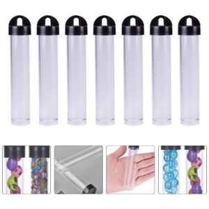 iplusmile 30 Pack Tube Container 0.85oz Clear Plastic Tube Bead Containers Liquid Containers with Black Screw-top Lid & Cylindrical Bottom, Easy to Stand and Place (Diameter 0.78"/ Length 4.13")