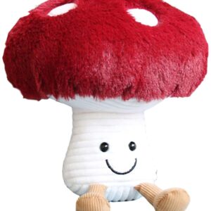 Bestsea Mushroom Plush Cute Mushroom Plushie Stuffed Animals Pillow Home Decor Kids Gift Red Mushroom Pillows Plush 7.8 Inches