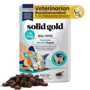 solid gold nutrientboost meal topper for cats - high protein crunchy cat treats rich in vitamins minerals and amino acids - 1 pound