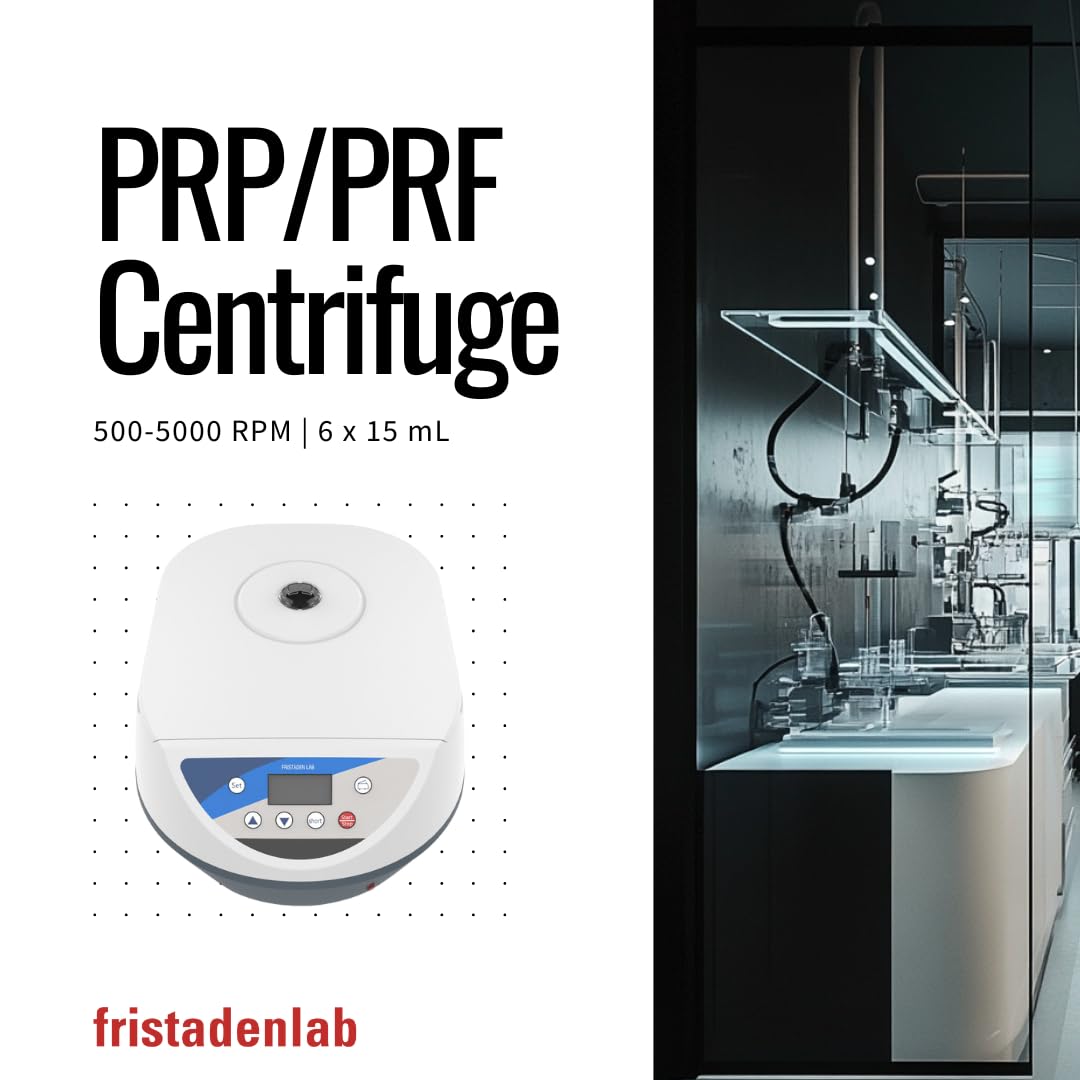 Fristaden Lab Centrifuge | for PRP and PRF | USA Company | 500-5000 RPM | 6 x 15 mL