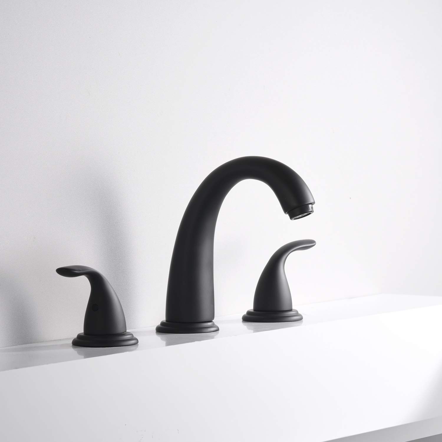 sumerain Matte Black Roman Tub Faucet with Valve, 3 Hole Deck Mount Bathtub Faucet High Flow