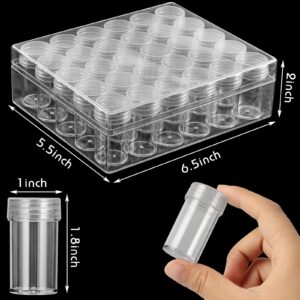 BigOtters Embroidery Diamond Storage Box, 30PCS Big Clear Plastic Bead Containers with Silicone Funnel for Jewelry Painting DIY Art Craft Rhinestones Sewing Cosmetic Nail Glitter Powder