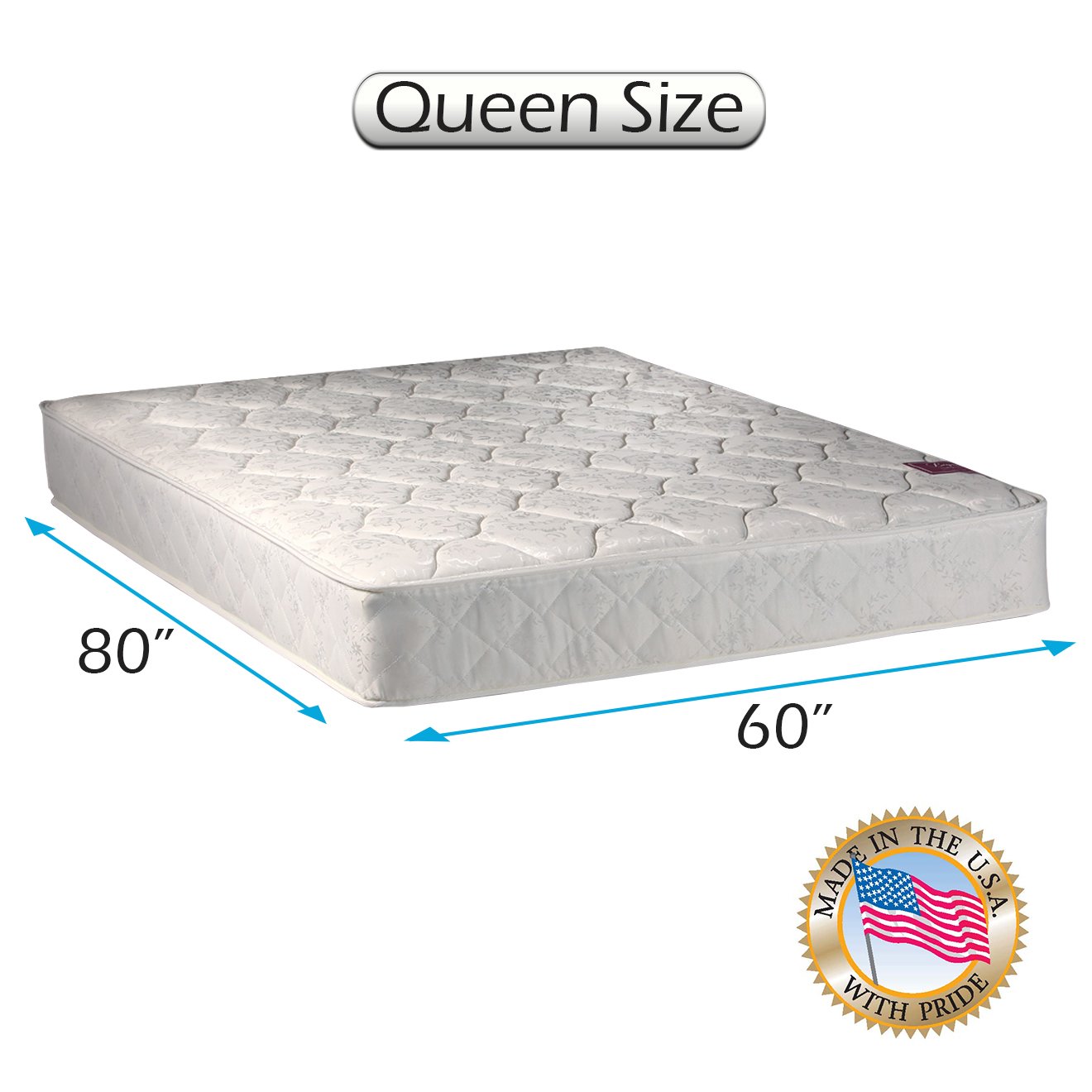 DS USA Legacy 1-Sided None Flip Full XL Size Mattress Only with Mattress Cover Protector - Fully Assembled, Good for Your Back, Orthopedic, Longlasting