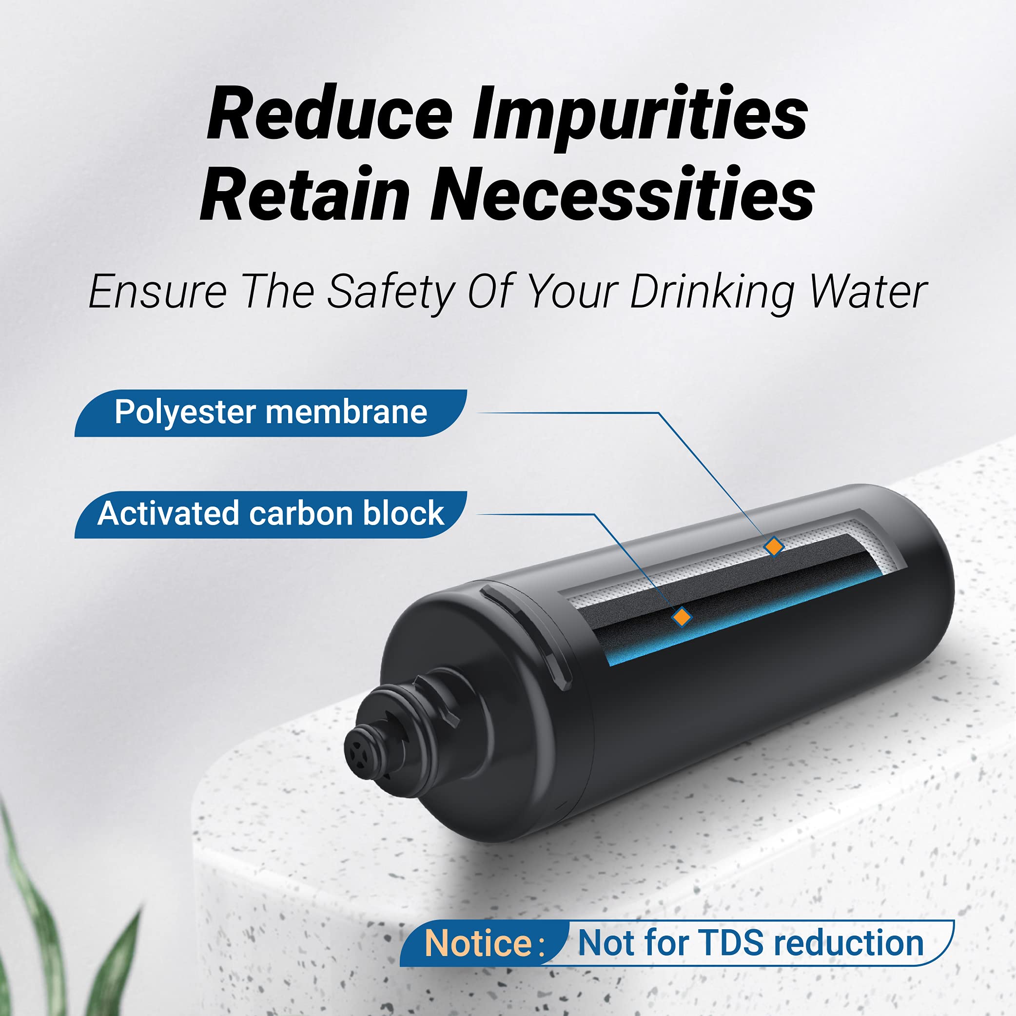 Maxblue RF10 Water Filter, 11K Gallons High Capacity, Replacement for Waterdrop 10UA/10UB Under Sink Water Filtration System