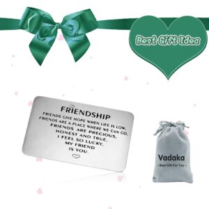 Vadaka Friendship Card Gift Best Friend Card Gift Metal Wallet Insert Card for Teens Friend Inspirational Card Appreciation Gift Engraved Wallet Inserts Card Birthday Graduation Gifts for Sister Card