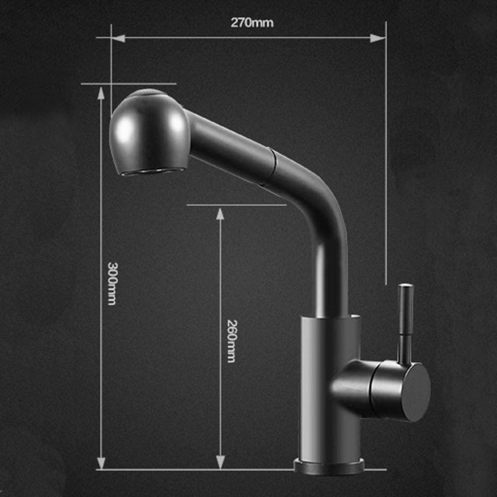 Bathtub Faucet Kitchen Mixer Sink Tap, 360 ° Spin Kitchen Mixer taps, Single Lever Pull Out Sprayer Cold and Hot Water Mixer Faucet, Kitchen Sink Taps