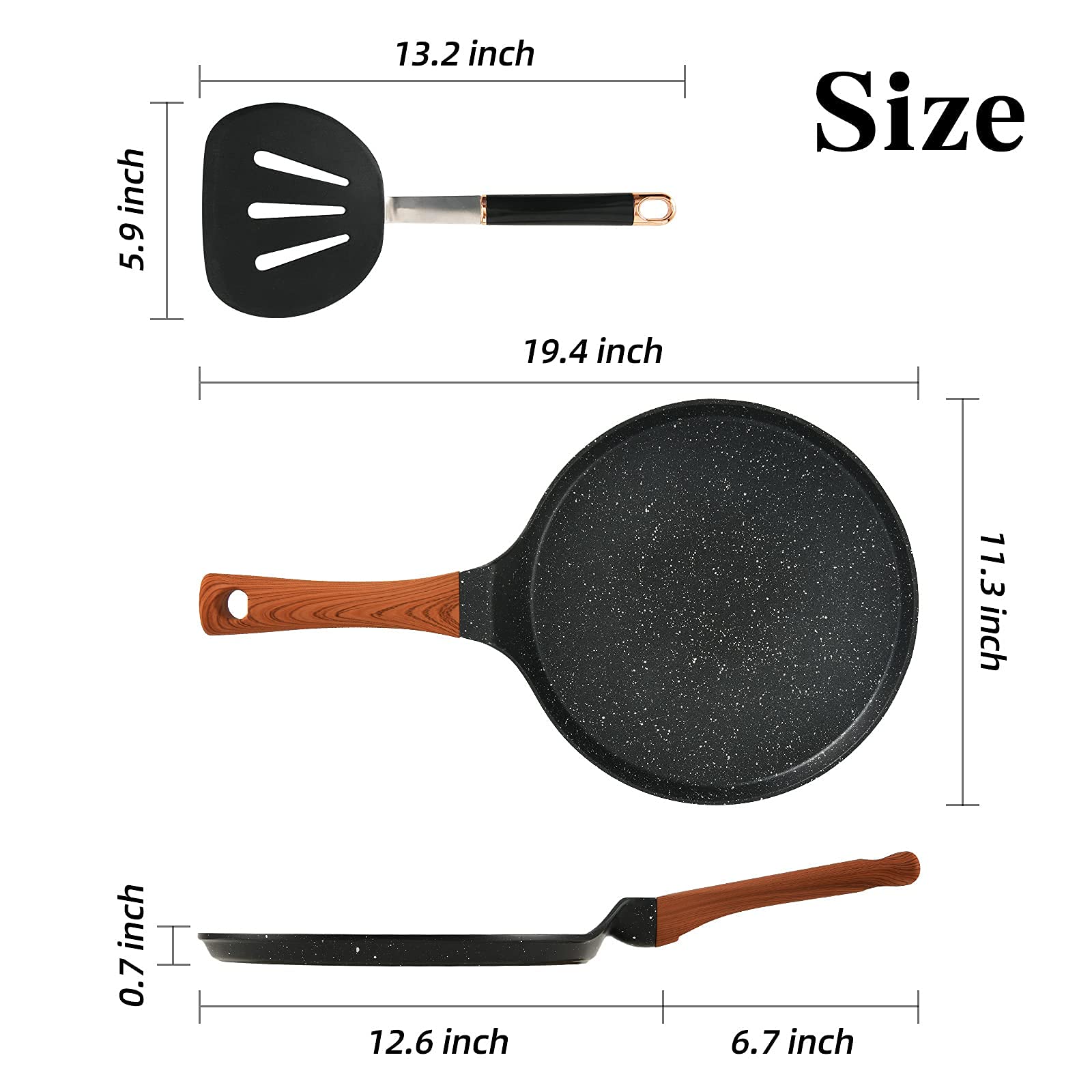 Gmzcky 11 Inch Non-stick Crepe Pans, Die-cast Auluminium Pancake Griddle Pan，Perfect For Making Tortillas, Pancakes, Omelette Pan of Large Size，Induction Compatible，PFOA Free. …