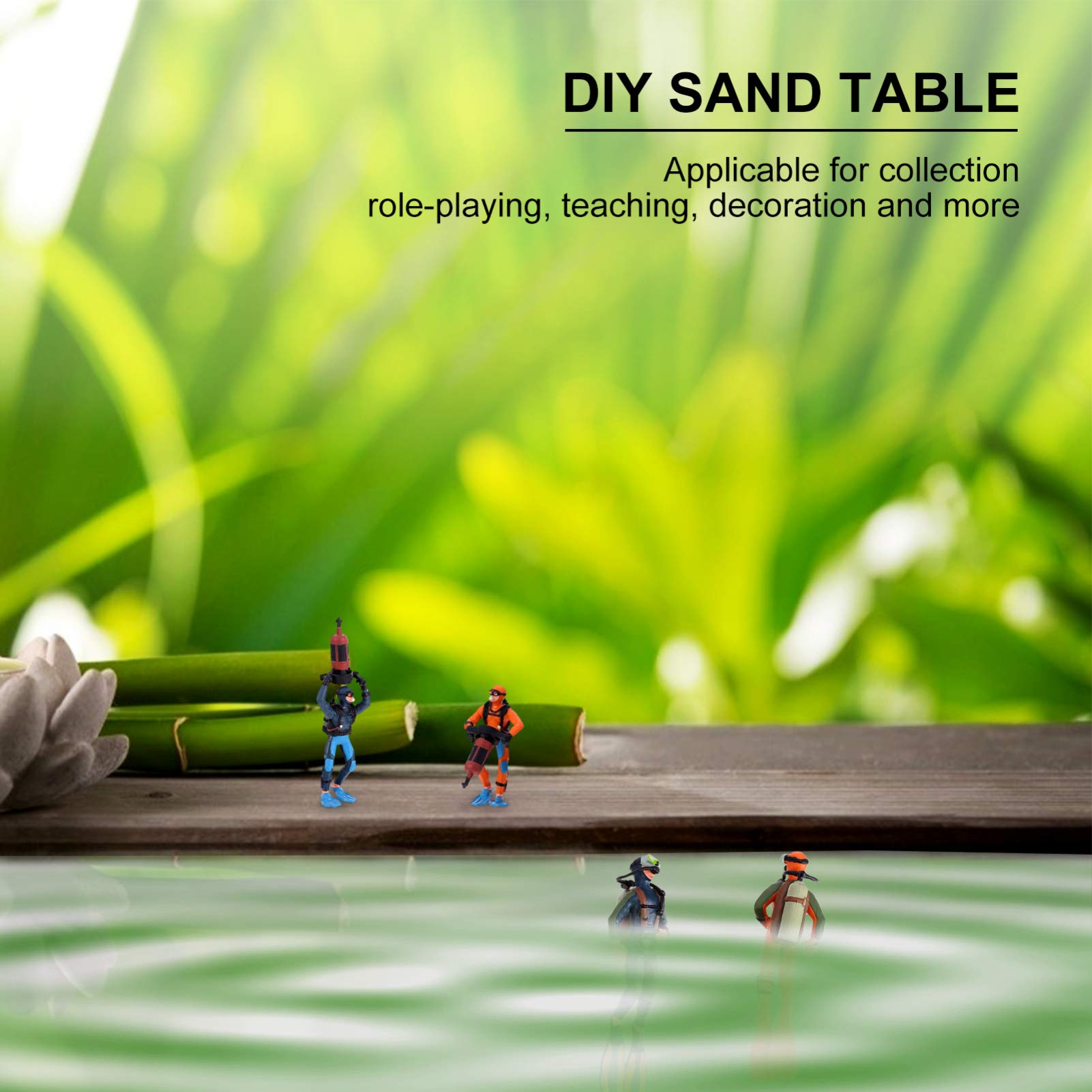 Happyyami 4pcs Scale Model People Set Action Figure Diorama Model Swimmers Figurines Scuba Diver People Figurines DIY Sand Table Layout Model