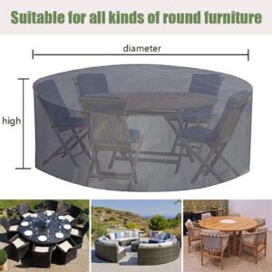 XYXH Round Patio Table Covers Waterproof 45"x30", Garden Furniture Covers, Outdoor Patio Furniture Covers, Oxford Fabric Windproof Moisture-Proof Tear-Resistant - for Table Chair Sofa