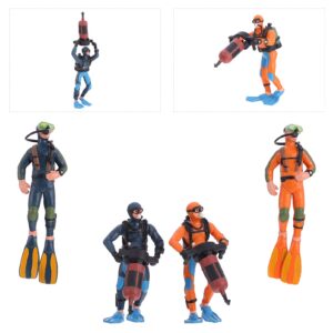 Happyyami 4pcs Scale Model People Set Action Figure Diorama Model Swimmers Figurines Scuba Diver People Figurines DIY Sand Table Layout Model