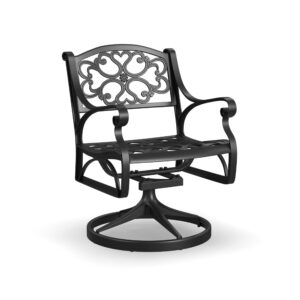 homestyles 6654-53 outdoor swivel rocking chair, 22lx23.75dx32.75h, black