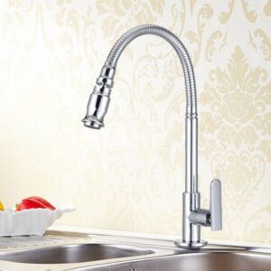 Bathtub Faucet Single Handle Kitchen Sink Faucet Pull Down Arbitrary Rotating Lavatory Cold Water Tap Chrome