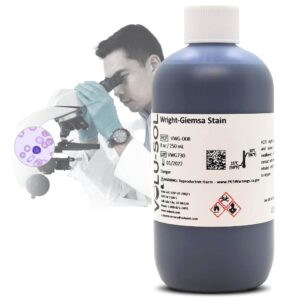 volu sol wright-giemsa stain - professional hematology stain for blood smears - explore cell morphology and conduct differential wbc counts with precision (250 ml / 8 oz.)