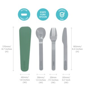 Smash Reusable Stainless Steel Travel Utensils/Cutlery Set with Silicone Case Sage