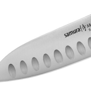 SAMURA MO-V Santoku Knife 5.4"/138 mm - High-Performance Japanese Stainless Steel, Razor-Sharp Edge, Ergonomic Handle