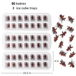 My Water Broke Baby Shower Game with 80 Mini Plastic Babies, 3 Ice Cube Trays and 1 Sign, Used for Ice Baby Shower Games, Black