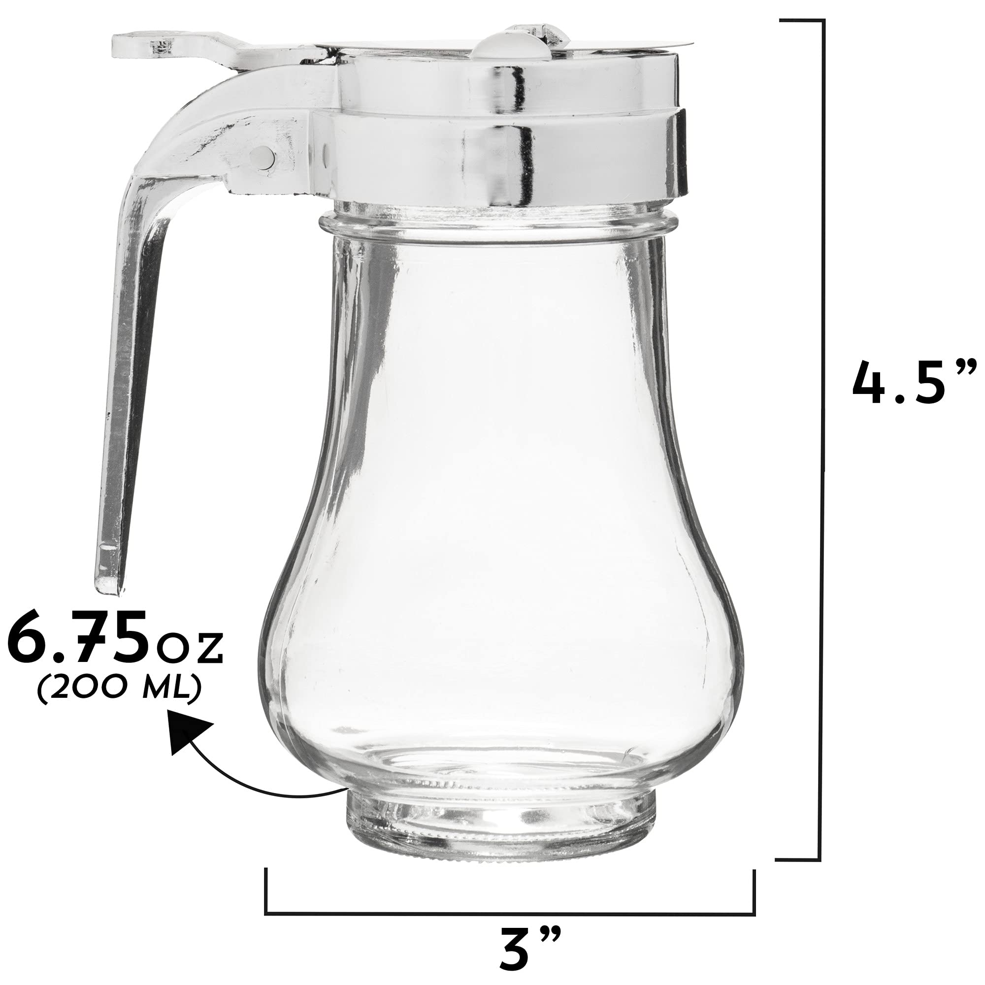 1 Syrup Dispenser 8oz (240mL)|Glass Bottle No-Drip Pourers for Maple Syrup, Honey|Pancake Syrup Dispenser by Back of House