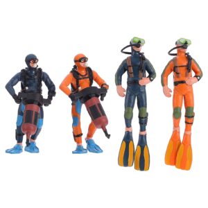 happyyami 4pcs scale model people set action figure diorama model swimmers figurines scuba diver people figurines diy sand table layout model