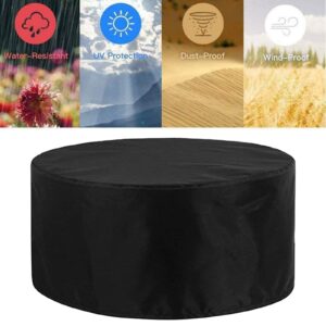 XYXH Round Patio Table Covers Waterproof 45"x30", Garden Furniture Covers, Outdoor Patio Furniture Covers, Oxford Fabric Windproof Moisture-Proof Tear-Resistant - for Table Chair Sofa