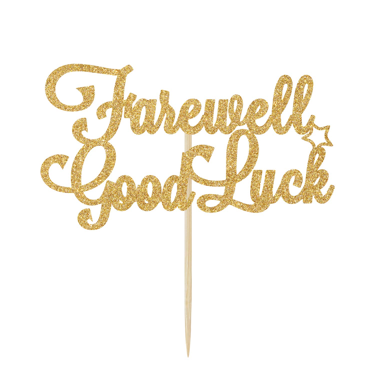 Betalala Farewell Good Luck Cake Topper, Congrats Grad 2021, Happy Retirement, 2021 Graduation Retirement Party Decorations Gold Glitter.