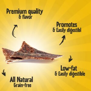 Raw Dog Beef Gullet Chips All-Natural Dog Treats, 8 oz. Bag - Premium Odor Free Dog Chews, 100% Beef, Grass Fed, Non-GMO