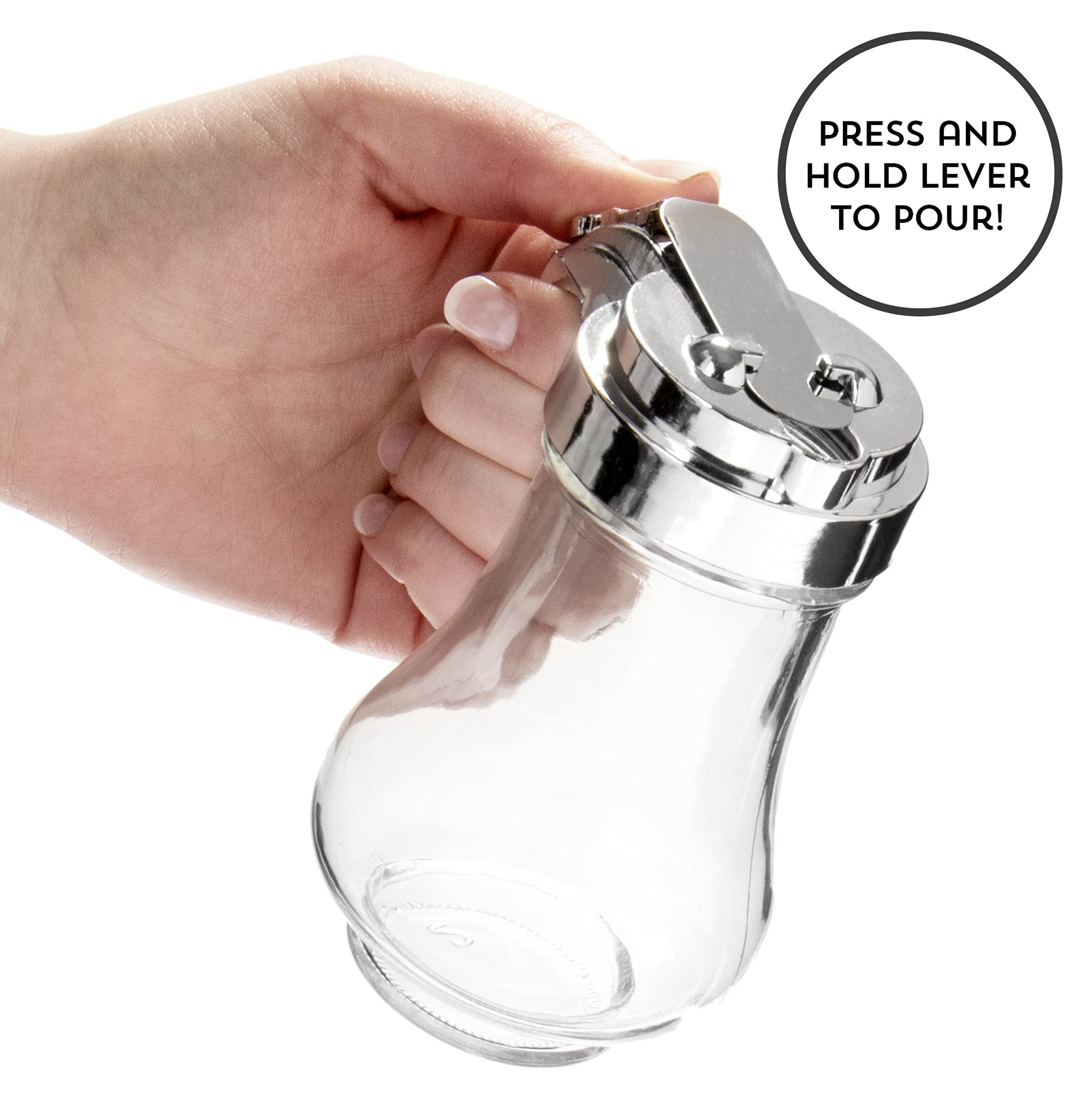 1 Syrup Dispenser 8oz (240mL)|Glass Bottle No-Drip Pourers for Maple Syrup, Honey|Pancake Syrup Dispenser by Back of House