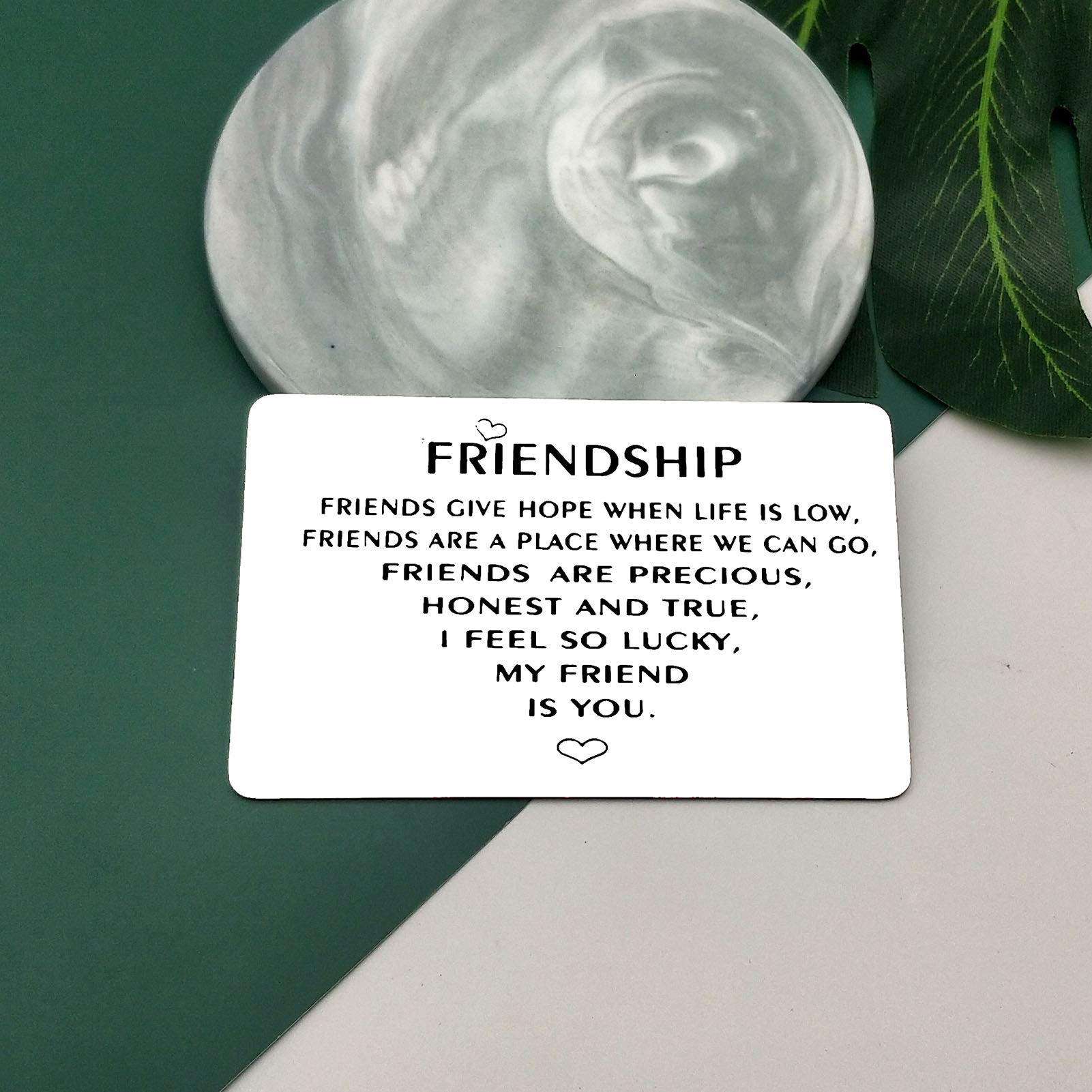 Vadaka Friendship Card Gift Best Friend Card Gift Metal Wallet Insert Card for Teens Friend Inspirational Card Appreciation Gift Engraved Wallet Inserts Card Birthday Graduation Gifts for Sister Card