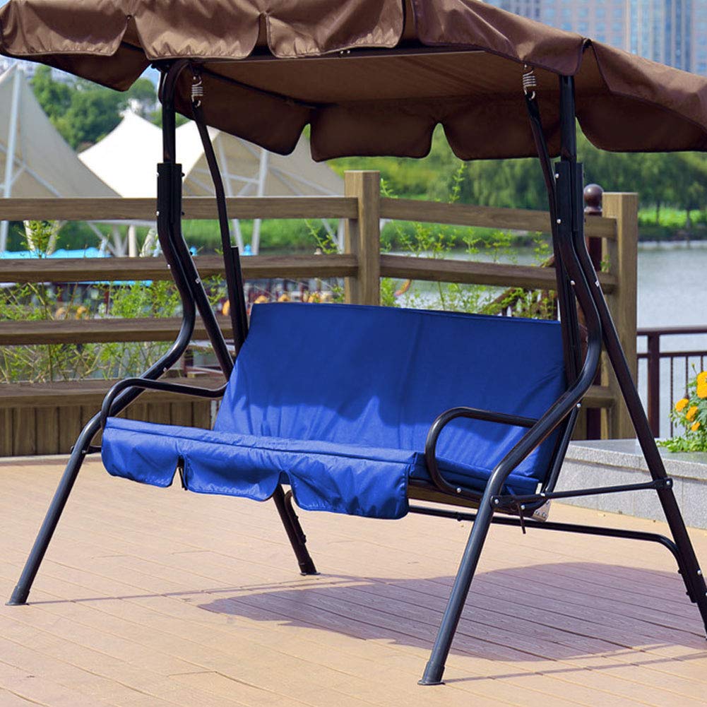 Swing Seat Cushion Cover Replacement, Waterproof Polyester Taffeta Fabric 3Seat Swing Chair Bench Cushion Cover Swing Hammock Protector for Garden Yard Park Outdoor 59.1x19.7x3.9in