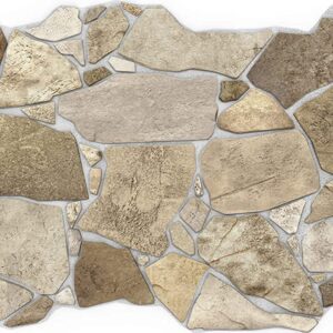 CONCORD WALLCOVERINGS ™ Retro-Art 3D Wall Panels, Pack of 10, Wild Stone in Brown Beige Grey, Faux Rock Panel, PVC, 17.5" x 23.75", Pack of 10 Cover 28.86 sq.ft. (563WB)