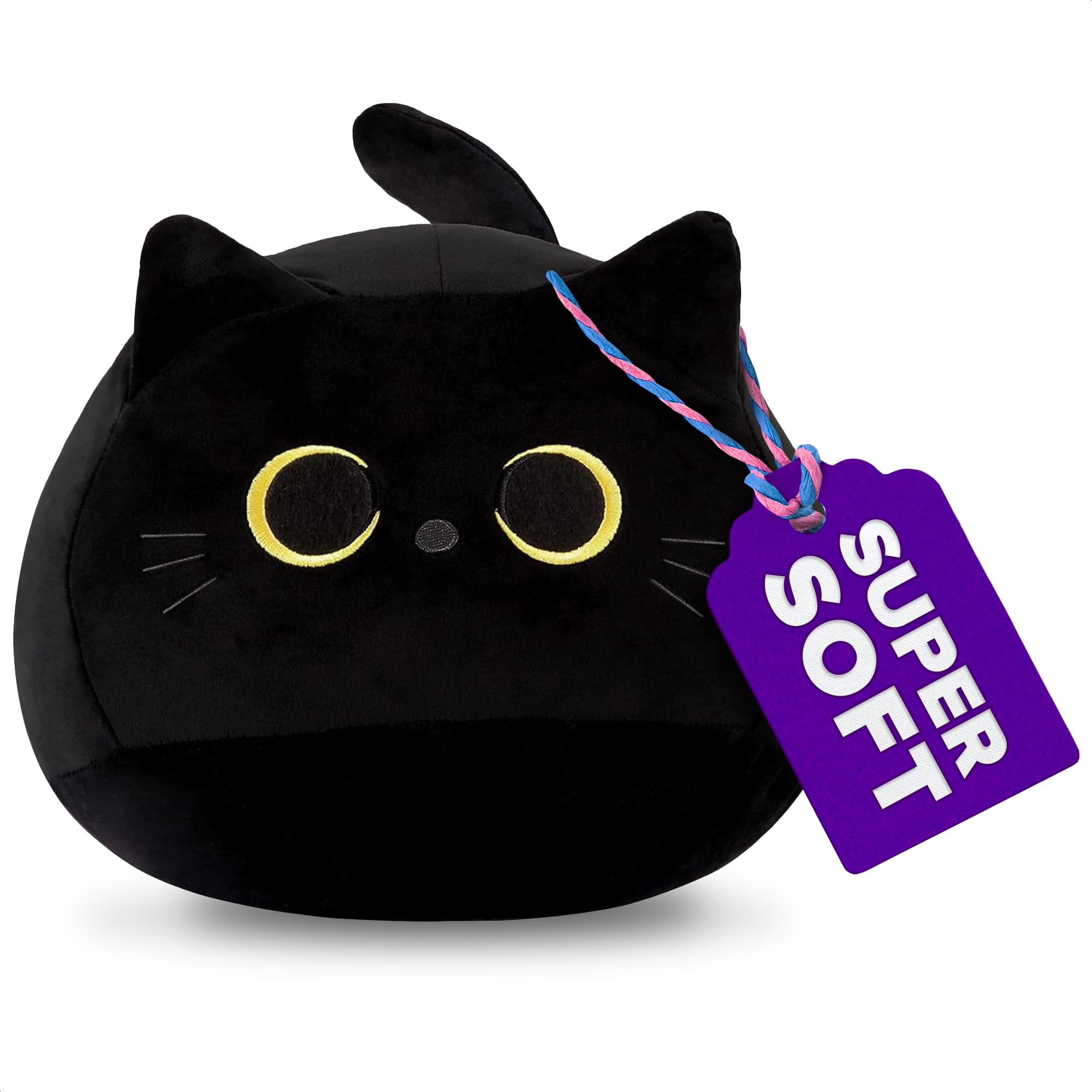 3d Black Cat Plush Toy - Stuffed Cat Plush Pillow Black Cat Stuffed Animal Cute Cat Plush Black Cat Plushies for Girls Black Cat Pillow - Cat Plushy Cat Stuffed Animals Cats Plush Toys Black Cat Gifts