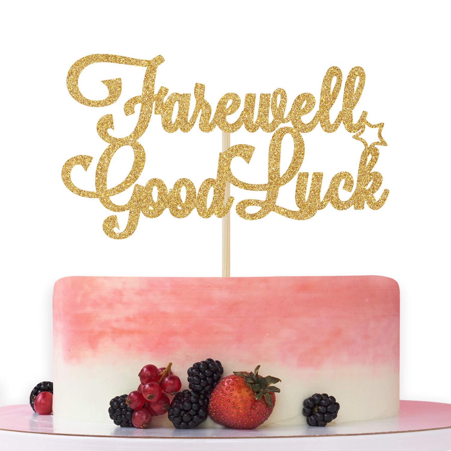 Betalala Farewell Good Luck Cake Topper, Congrats Grad 2021, Happy Retirement, 2021 Graduation Retirement Party Decorations Gold Glitter.