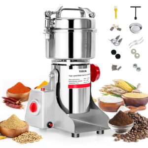 1000g electric grain mill grinder 2800w high speed powder grinder machine stainless steel commercial pulverizer grinding machine for kitchen pepper coffee corn