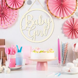 Baby Girl Wood Sign Baby Shower Decorations for Girl Cutout Wooden Baby Announcement Sign Baby Shower Photobooth Props for Gender Reveal Party Supplies