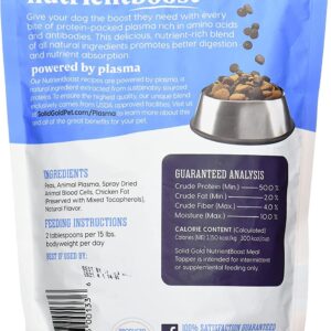 Solid Gold NutrientBoost Meal Topper for Dogs - Plasma Infused Dog Food Topper & Treats - Gut Health & Immune System Support - Grain Free Additive with Vitamins, Minerals, Protein & Amino Acids - 1 Lb