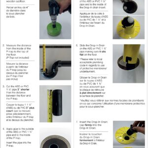 DROP-IN DRAIN Installation Kit for Freestanding Bathtub - with White PVC Pipe and brass pipes