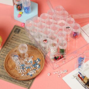 BigOtters Embroidery Diamond Storage Box, 30PCS Big Clear Plastic Bead Containers with Silicone Funnel for Jewelry Painting DIY Art Craft Rhinestones Sewing Cosmetic Nail Glitter Powder