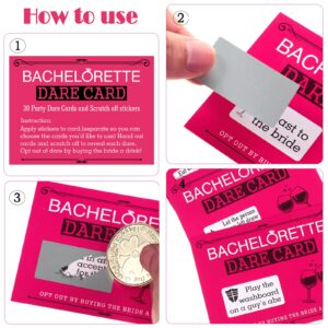 35 Pieces Girls Single Party Dare Cards Scratch Off Cards Night Out Scratch Off Activity Funny Dares Cards for Wedding Showers Bridal Party Supplies (Wine Glass)