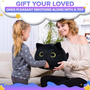 3d Black Cat Plush Toy - Stuffed Cat Plush Pillow Black Cat Stuffed Animal Cute Cat Plush Black Cat Plushies for Girls Black Cat Pillow - Cat Plushy Cat Stuffed Animals Cats Plush Toys Black Cat Gifts