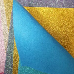 Misscrafts 20pcs Glitter Felt Sheets Solid Glitter Fabric 21 x 30cm Craft Felt 20 Colors for DIY Bag Hair Clips Hat Making