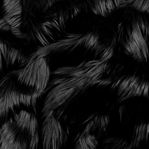 EOVEA Shaggy Faux Fur Fabric by The Yard - 18" X 60" Inch Wide - Fluffy Fur Fabric- Plush Furry Materials - Fuzzy Craft Supply for DIY, Halloween, Upholstery, Costume, Sewing(Black,Half Yard)